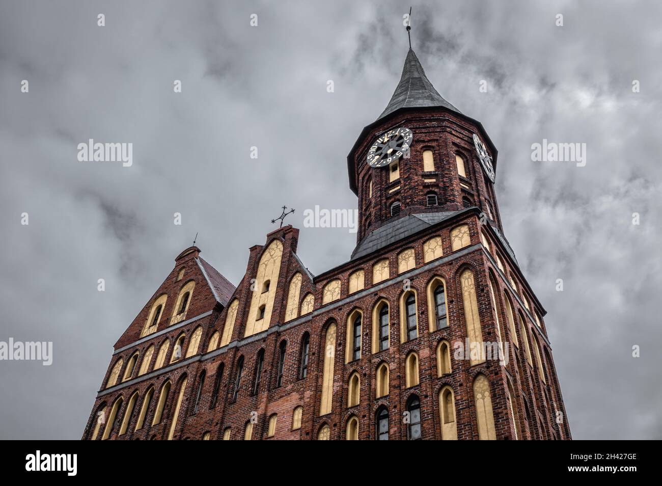 Brick Gothic Königsberg Cathedral on the Kneiphof island, Kaliningrad ...