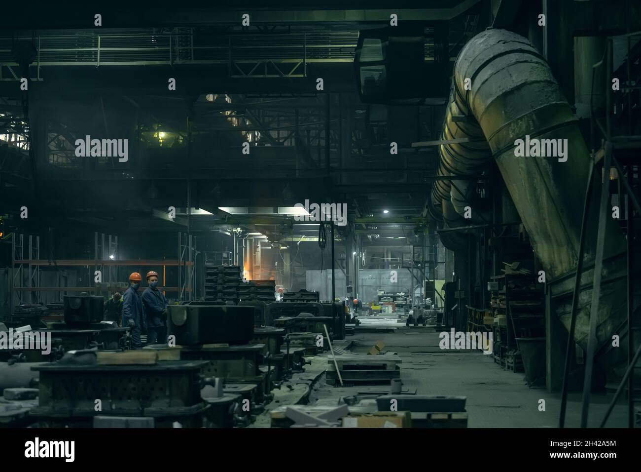 Metallurgical plant workshop production manufacturing building inside ...