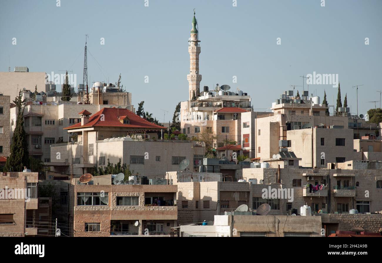 Street view with Minaret, Amman, Jordan, Middle East Stock Photo - Alamy