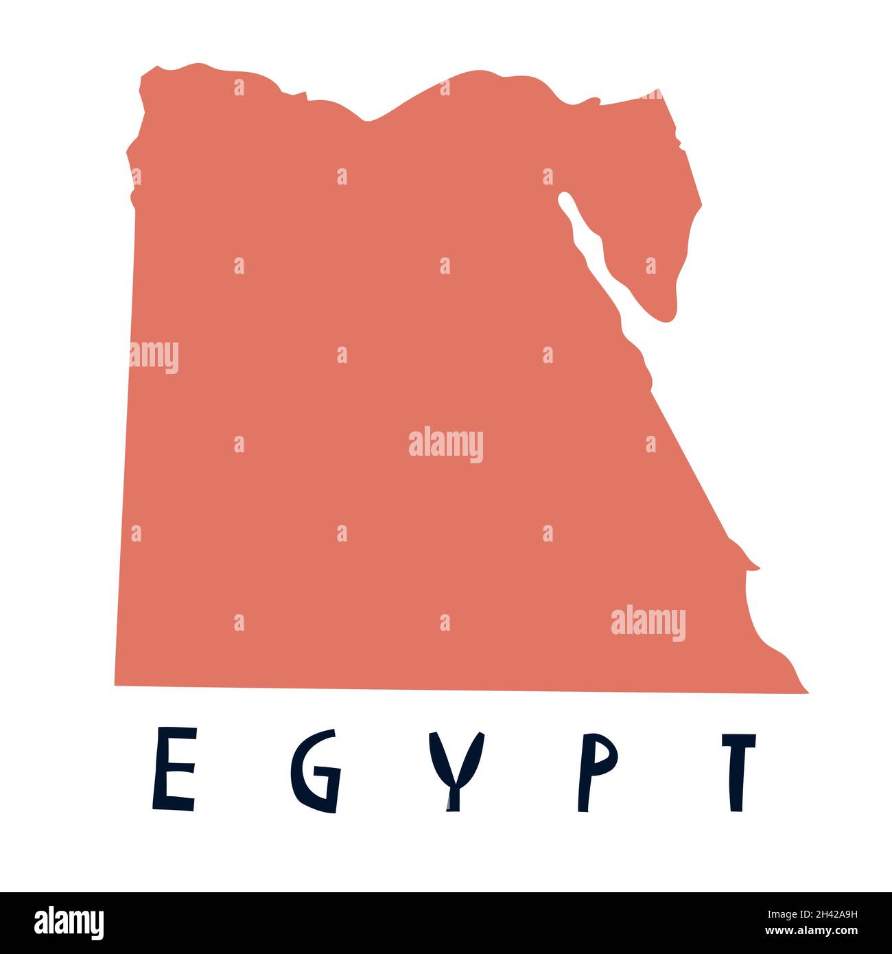 Vector hand drawn stylized map of Egypt. Travel illustration of Arab ...