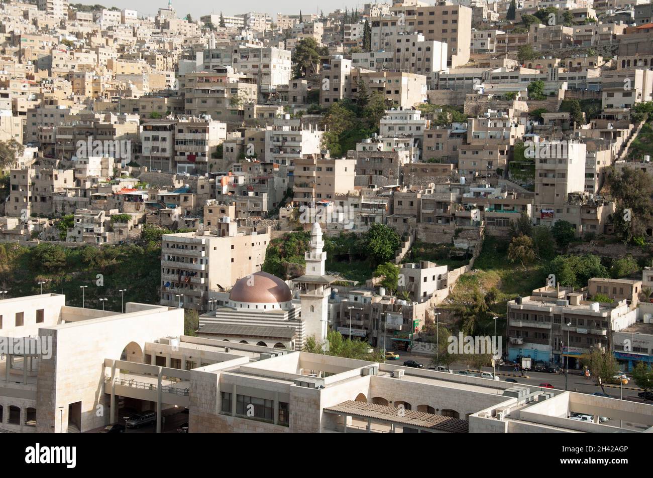 View of Amman from the Citadel, Amman, Jordan, Middle East Stock Photo ...