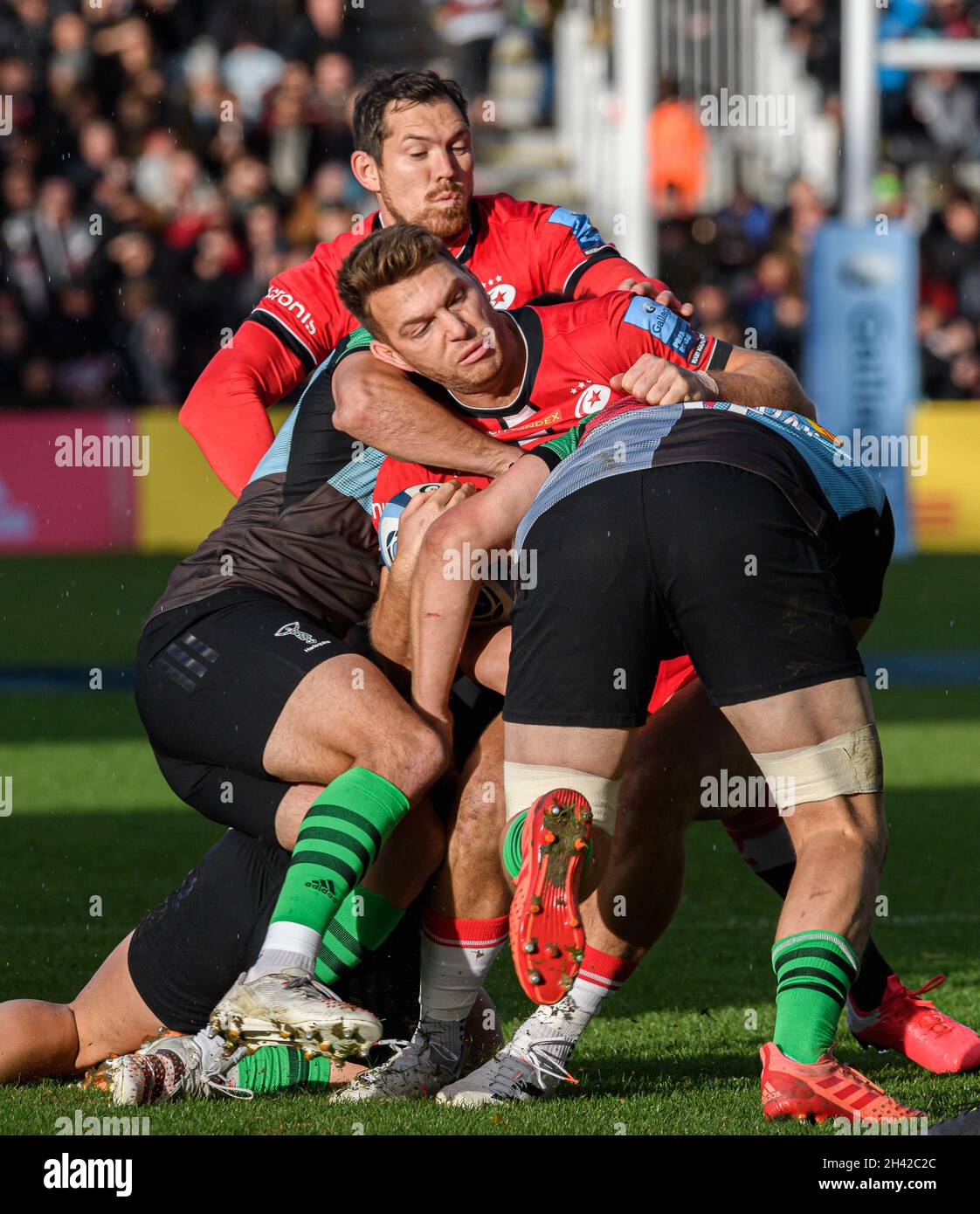 LONDON, UNITED KINGDOM. 31th, Oct 2021. Alex Lewington of Saracens ...