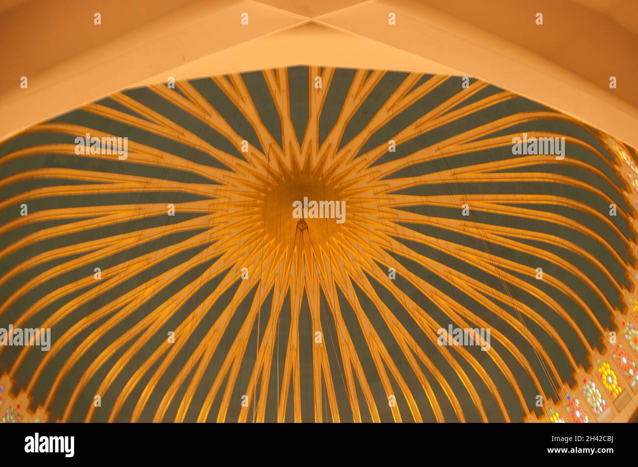 Ceiling, The Mosque of the Martyr King Abdullah bin Al-Hussein, Amman ...