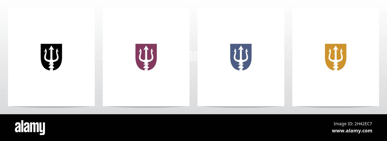 Trident On Letter Logo Design U Stock Vector Image & Art - Alamy