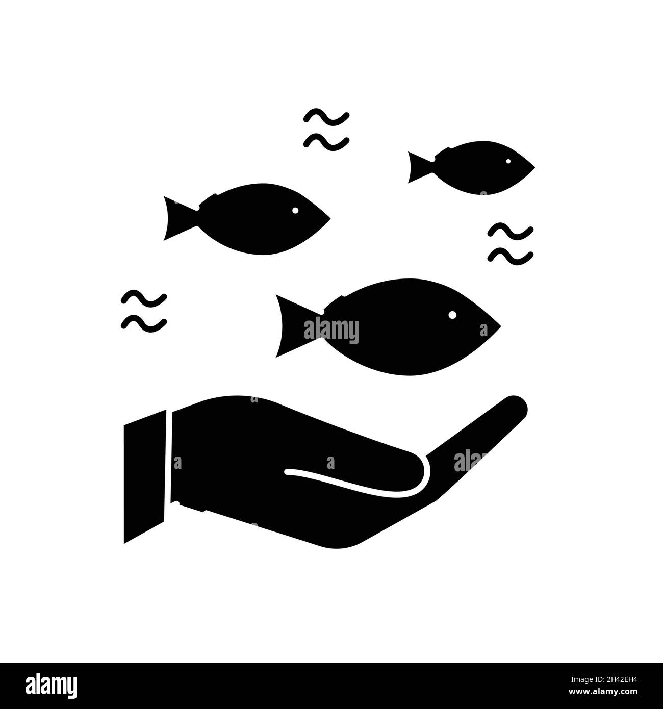 Life below water color icon. Corporate social responsibility ...