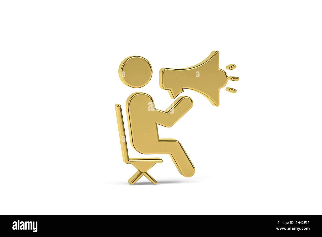 Golden 3d director icon isolated on white background - 3D render Stock ...