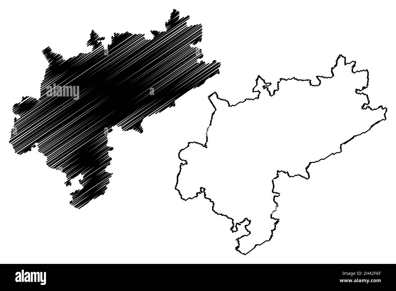Ranipet district (Tamil Nadu State, Republic of India) map vector ...