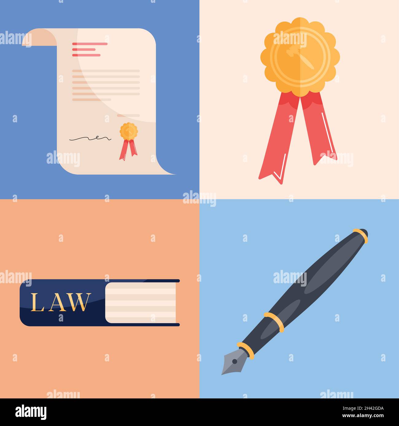 four notary services set icons Stock Vector Image & Art - Alamy