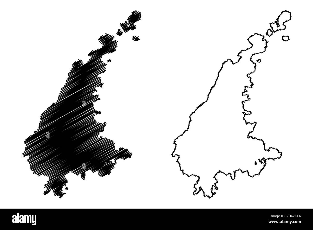 Rajsamand district (Rajasthan State, Republic of India) map vector ...