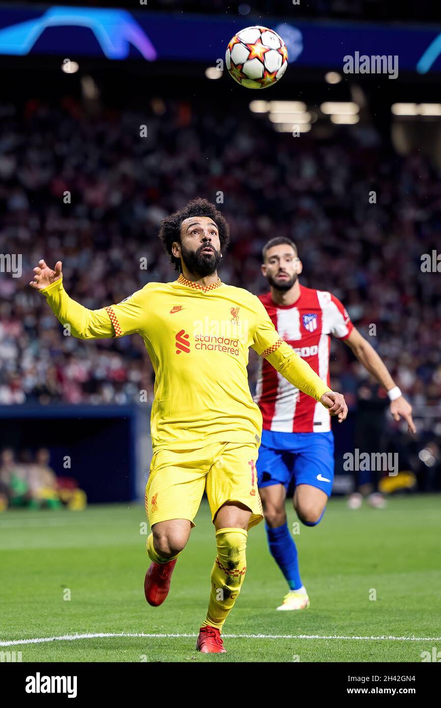 MADRID - OCT 19: Mohamed Salah in action at the Uefa Champions League ...