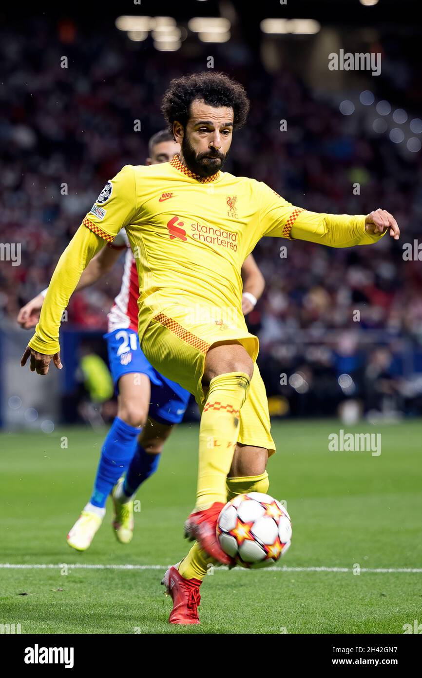 MADRID - OCT 19: Mohamed Salah in action at the Uefa Champions League ...