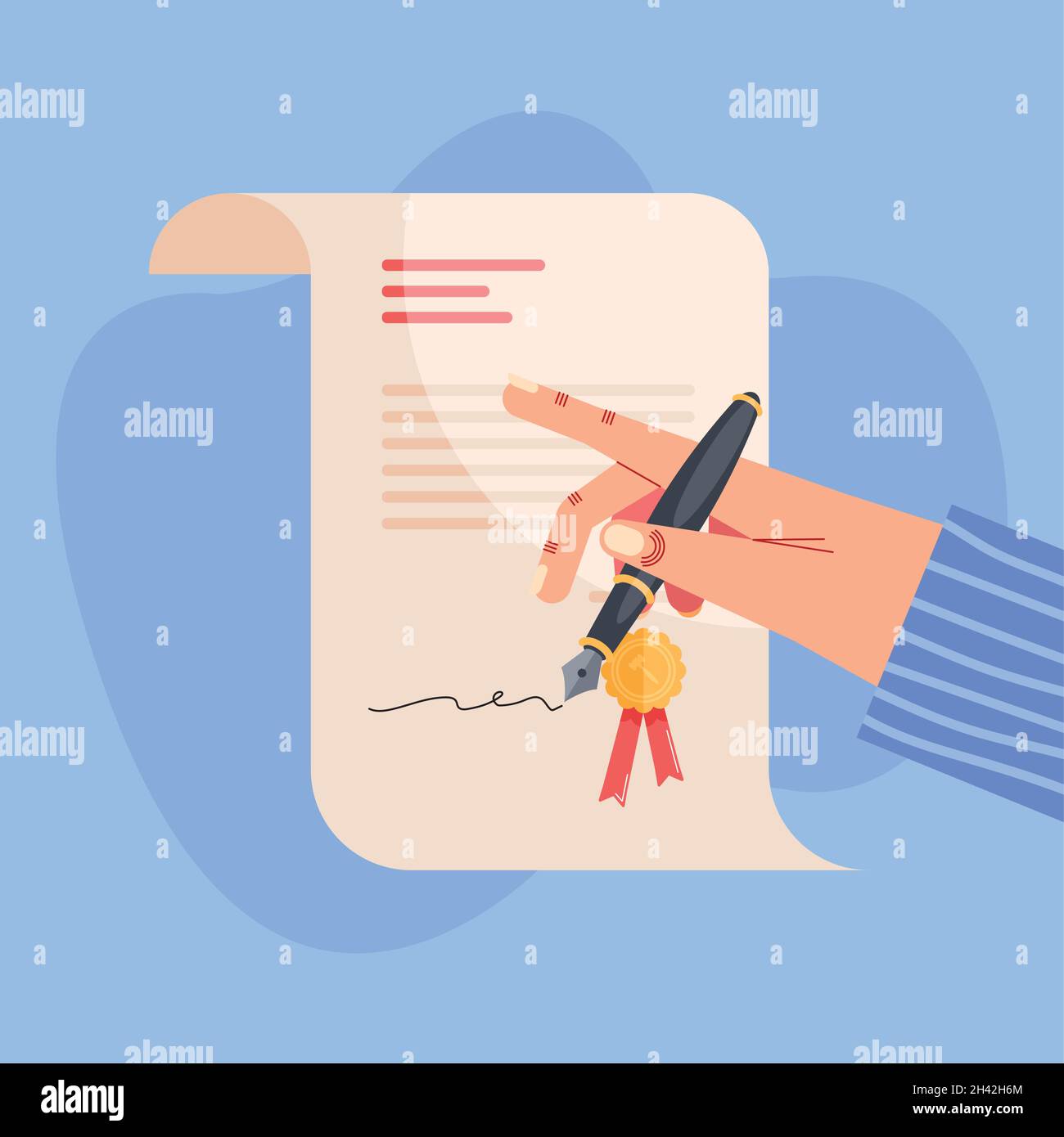 hand signing certificate notary icon Stock Vector Image & Art - Alamy