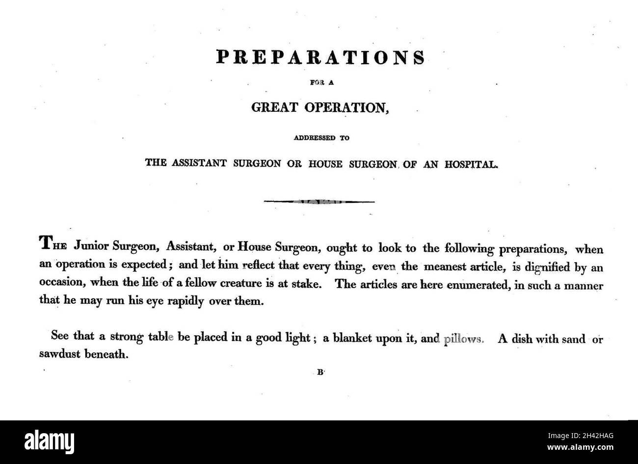 page 1 "Illustrations of the Great Operations of Surgery", 1820 Stock ...