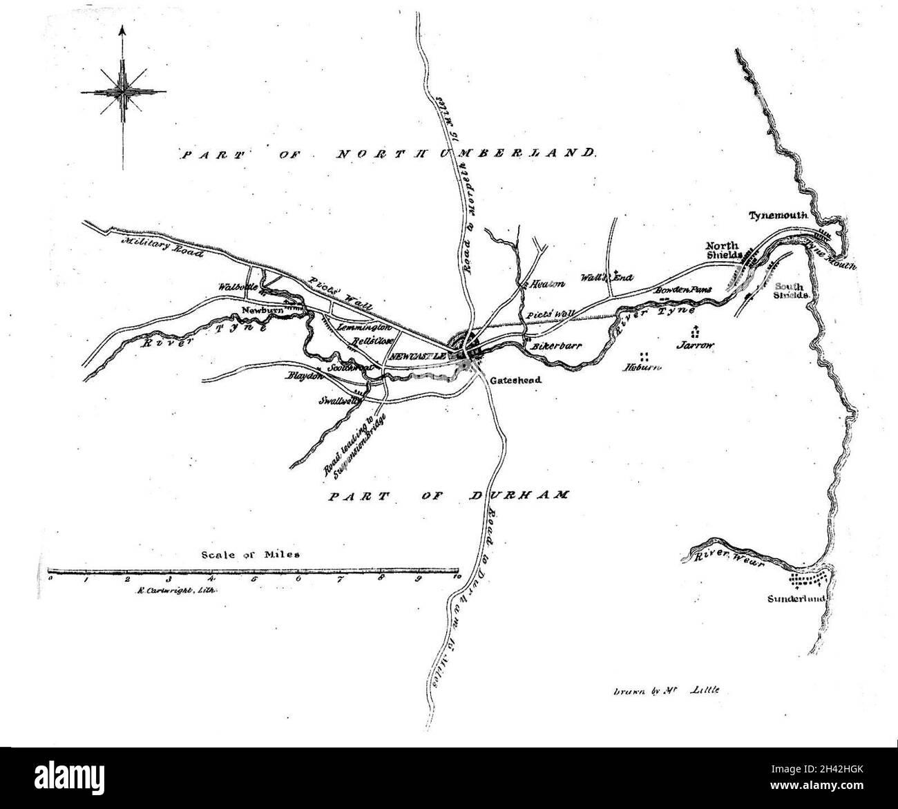 Map of Newcastle Stock Photo - Alamy