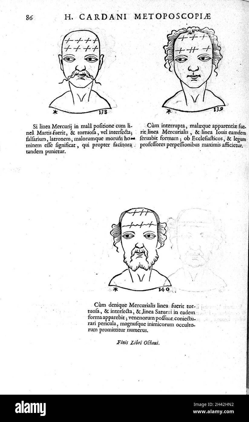 Illustration from Cardanus, Metoposcopia libris tredecim Stock Photo ...