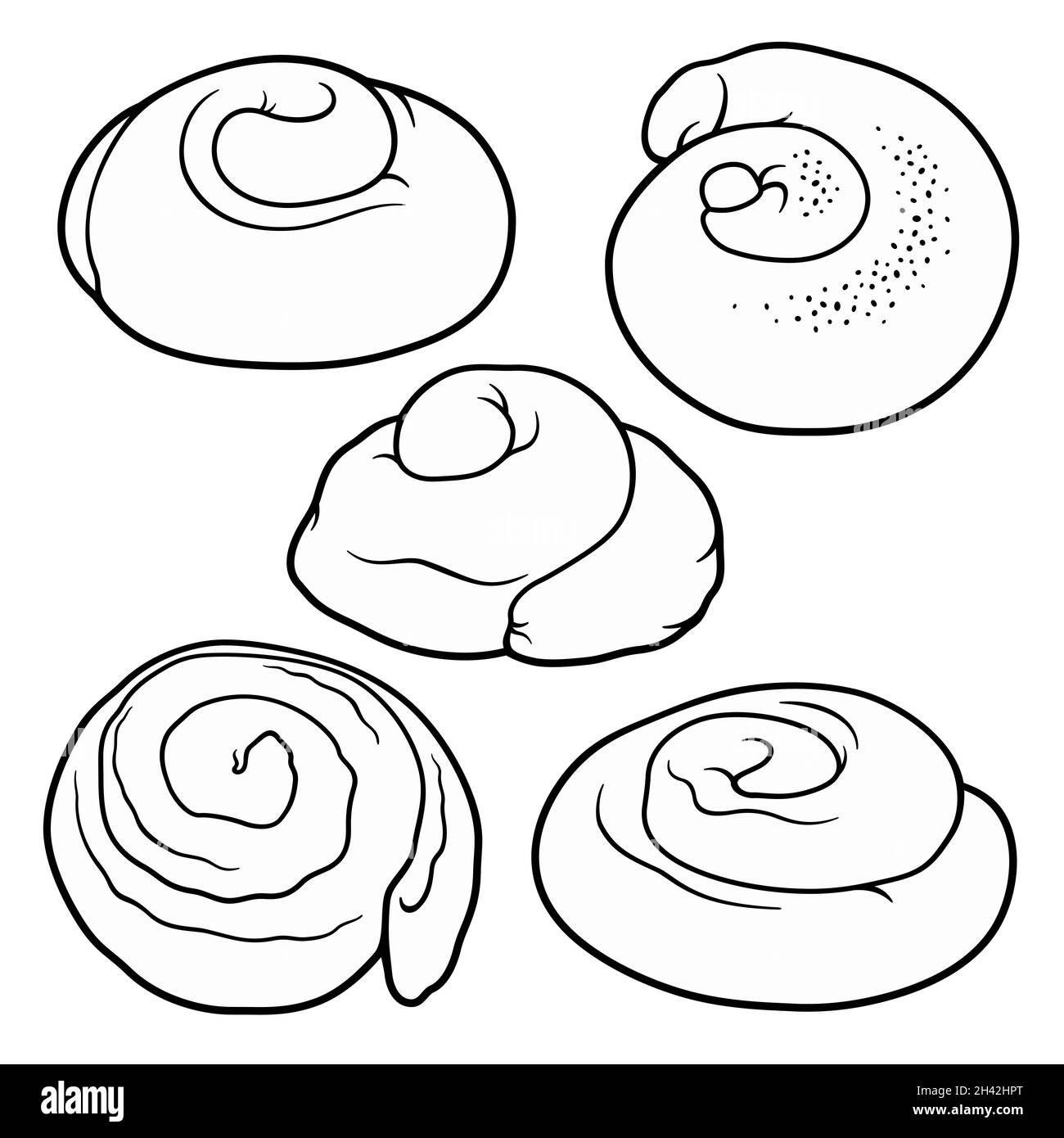 Buns hand drawn vector doodles set Stock Vector Image & Art - Alamy