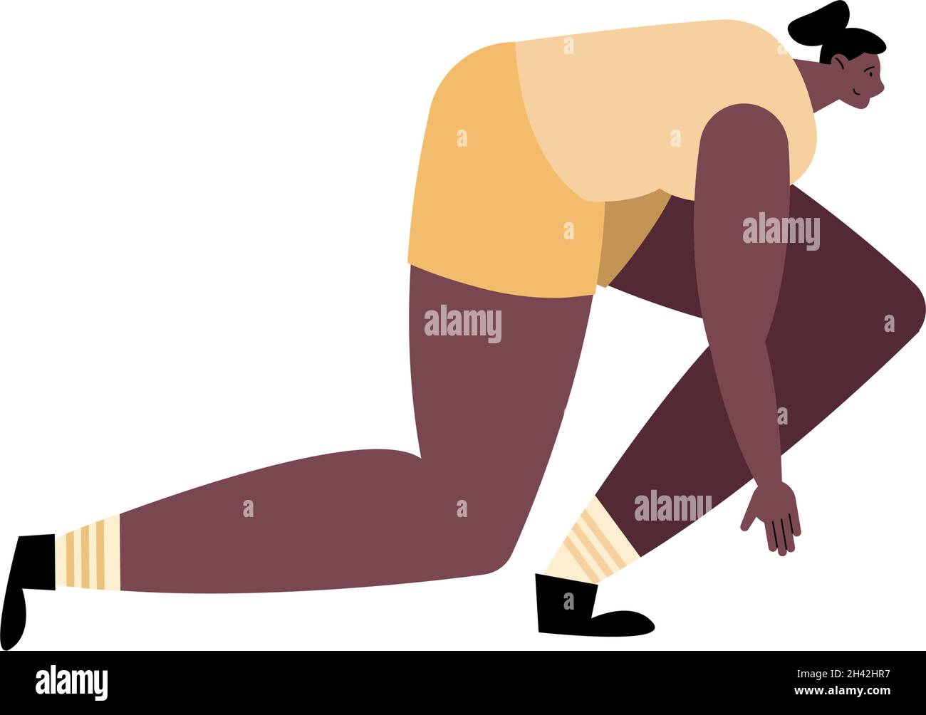 afro woman race position character Stock Vector Image & Art - Alamy