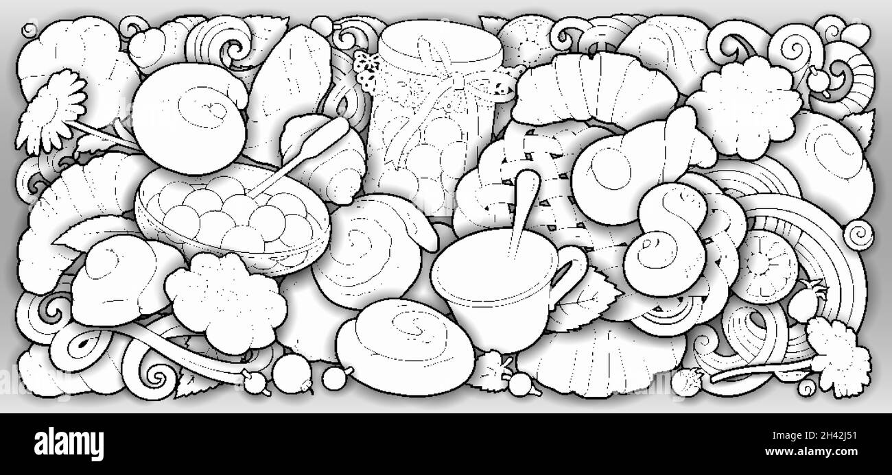 Food and drinks hand drawn vector doodles illustration Stock Vector ...