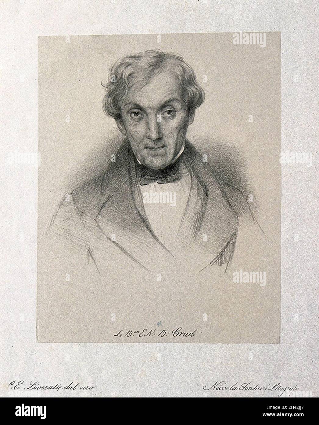Baron E. N. B. Crud. Pencil drawing by C. E. Liverati, 1841 Stock Photo ...