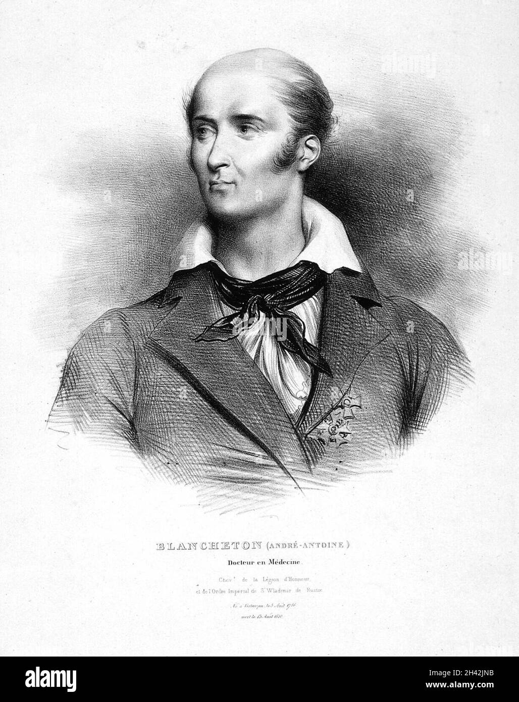 André-Antoine Blancheton. Lithograph by A. Devéria Stock Photo - Alamy