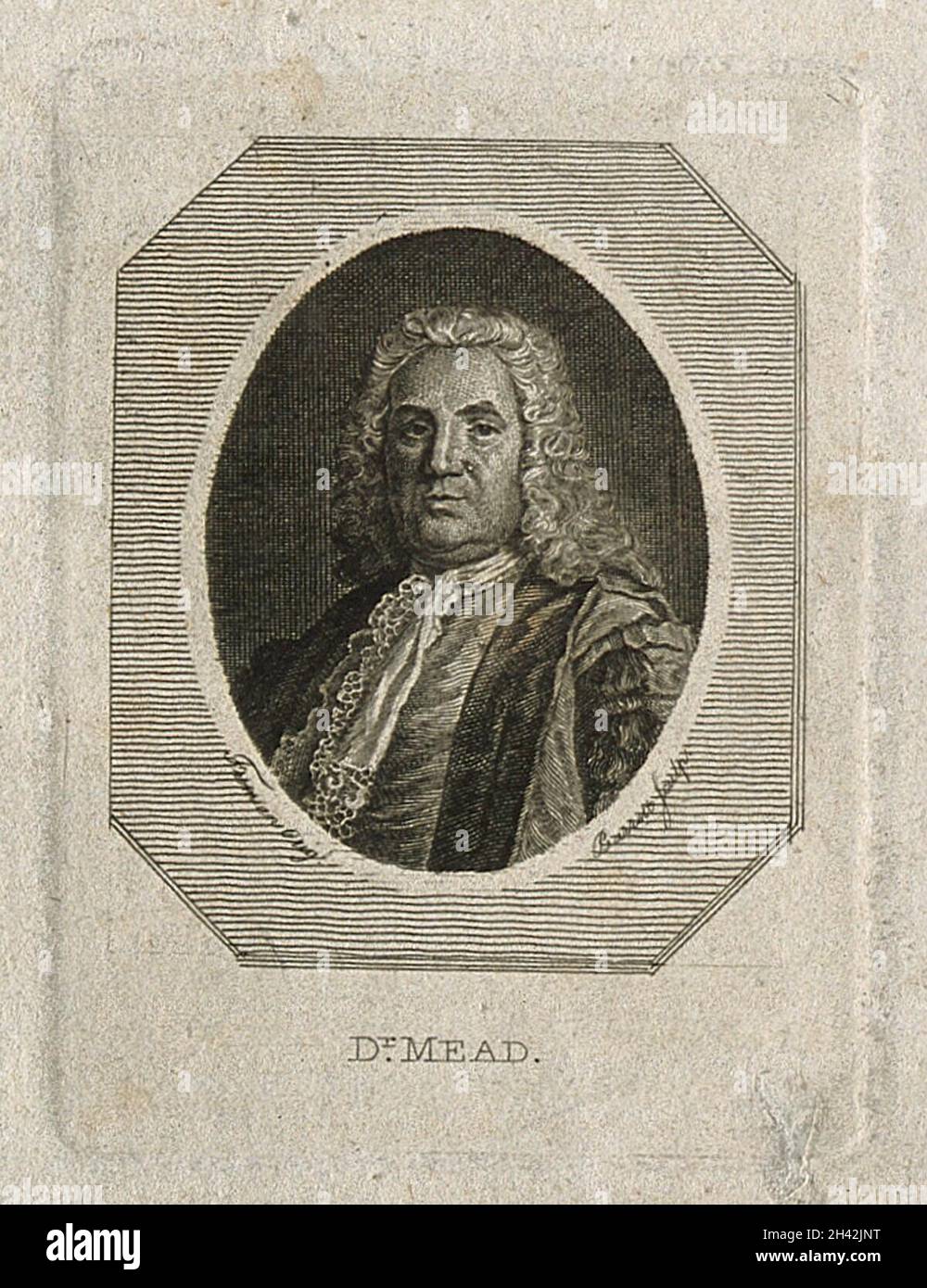 Richard Mead. Line engraving by Barrett, 1795, after A. Ramsay Stock ...