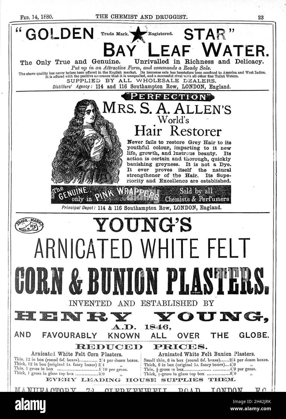 Advertisements from The Chemist and Drugist 1880 Stock Photo - Alamy