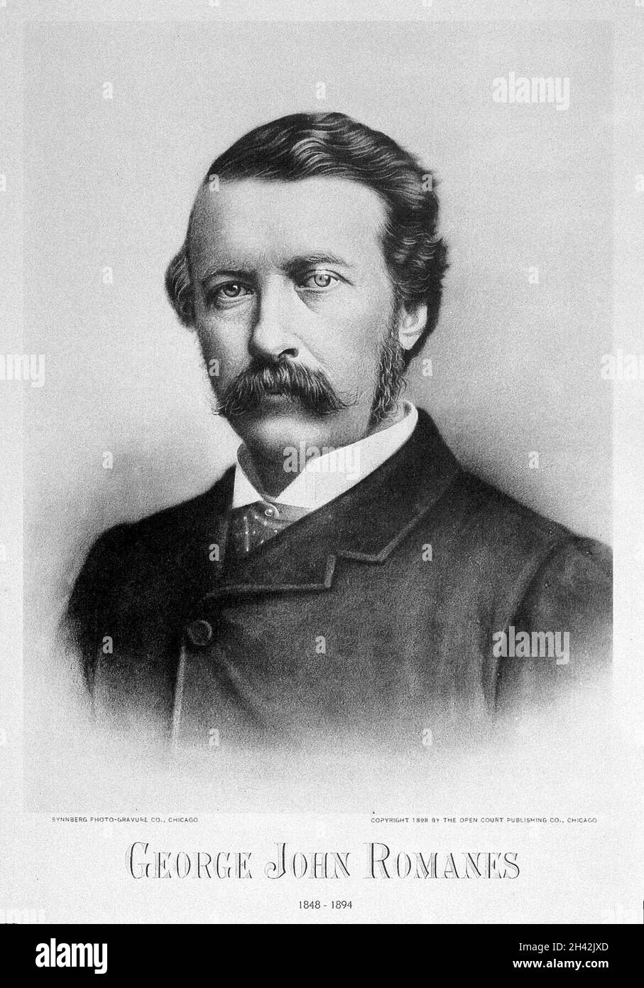 George John Romanes. Photogravure by Synnberg Photo-gravure Co., 1898 ...