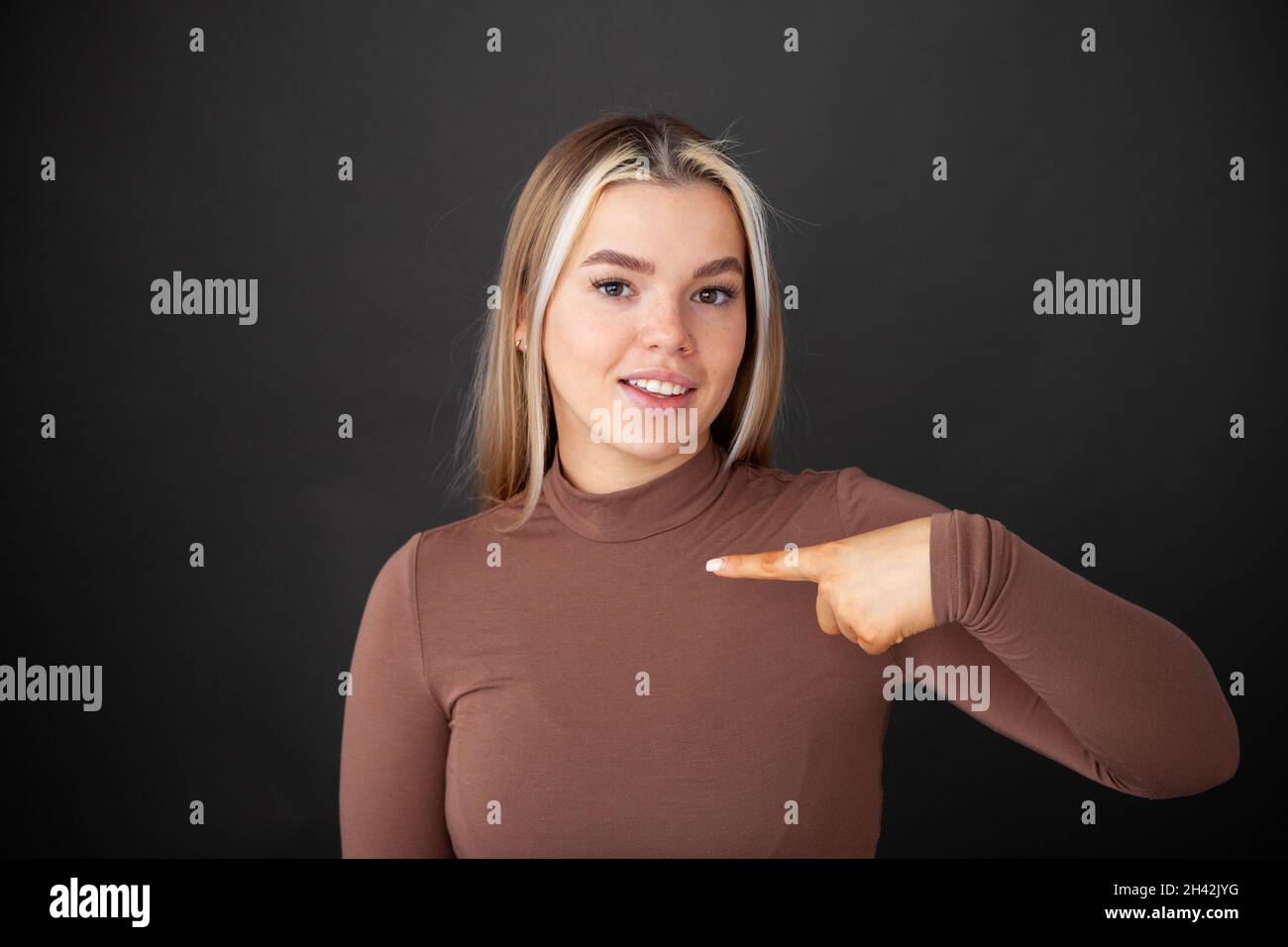 Point to self hi-res stock photography and images - Alamy