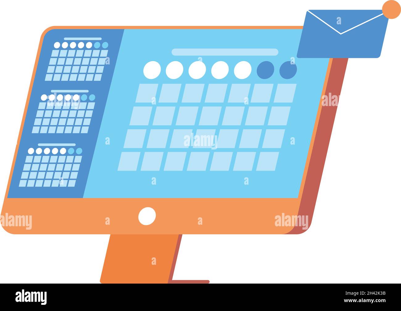 calendar in desktop with email Stock Vector Image & Art - Alamy
