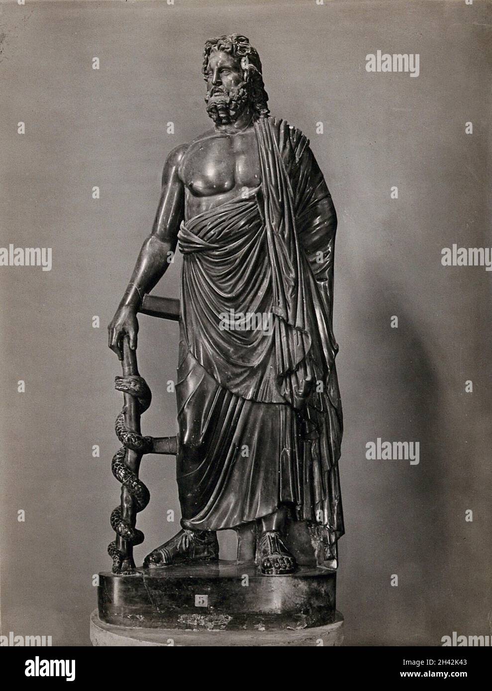 Aesculapius: the Greek god of healing. Photograph, 1900/1920 (?), of a ...