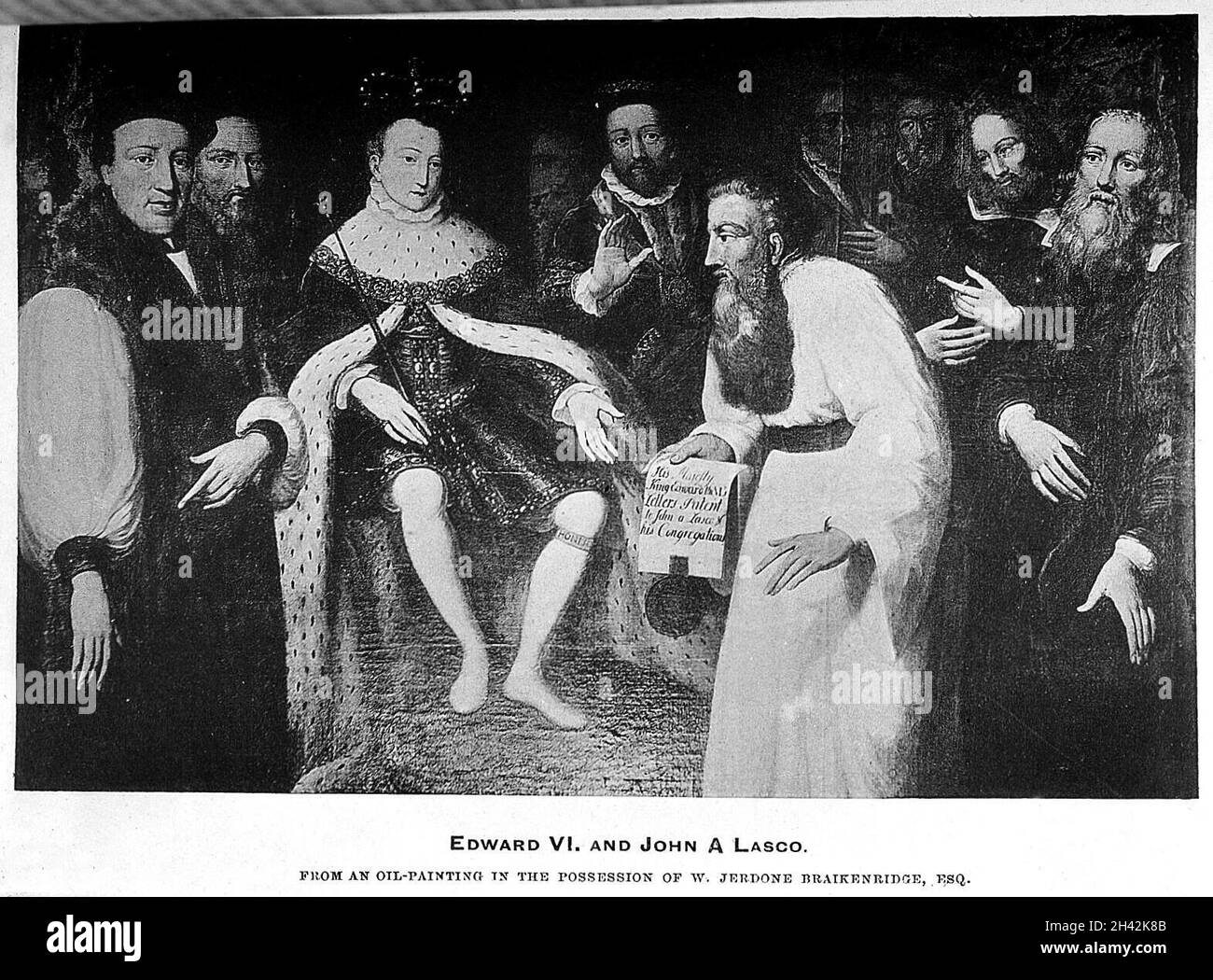 Edward VI granting letters, Strangers' Church in London Stock Photo - Alamy