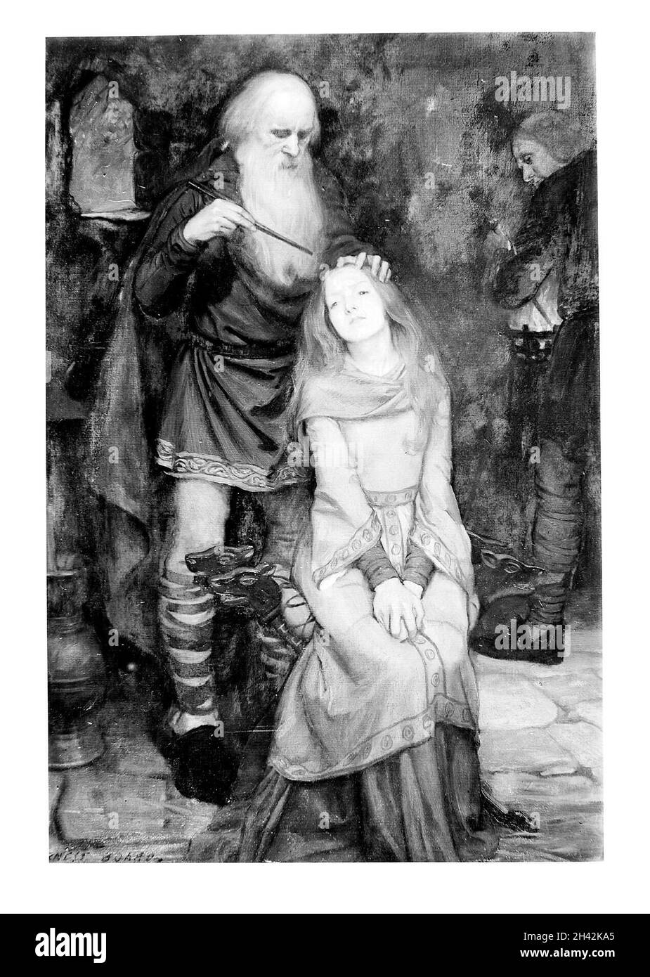 Anglo-Saxon surgery. Oil painting by Ernest Board Stock Photo - Alamy