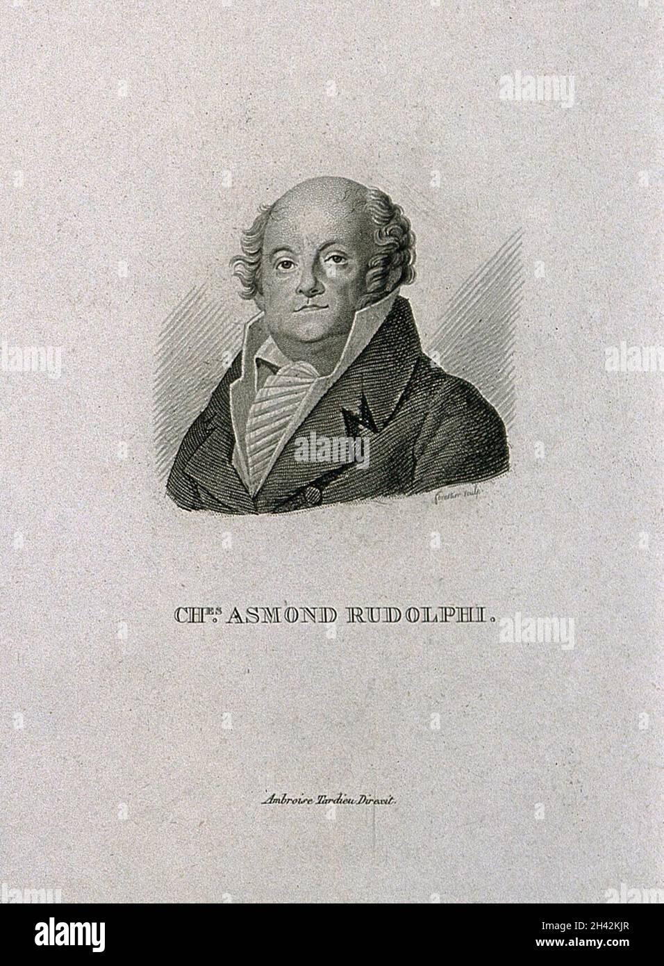 Karl Asmund Rudolphi. Stipple engraving by C.A. Forestier after A ...