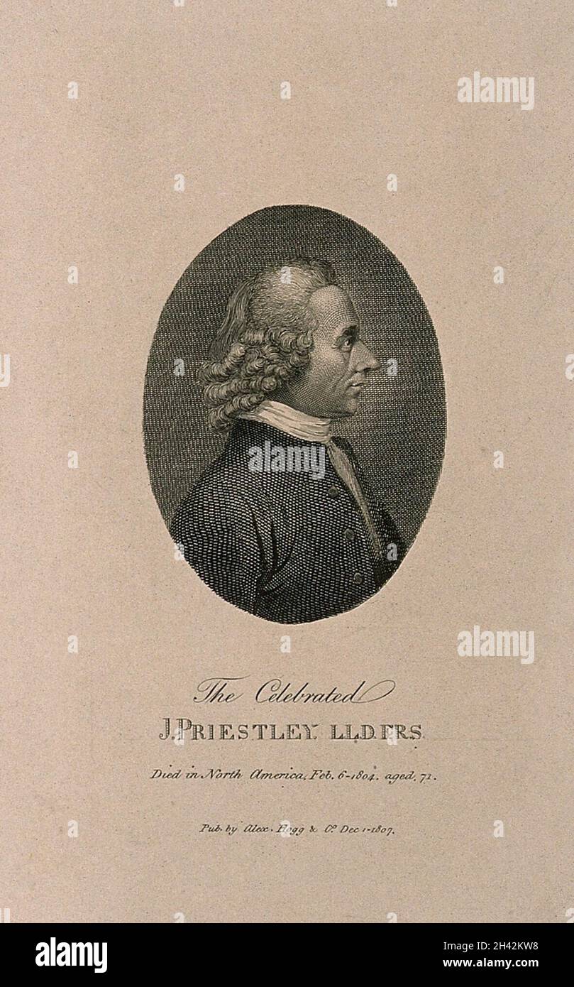 Joseph Priestley. Line engraving, 1807 Stock Photo - Alamy