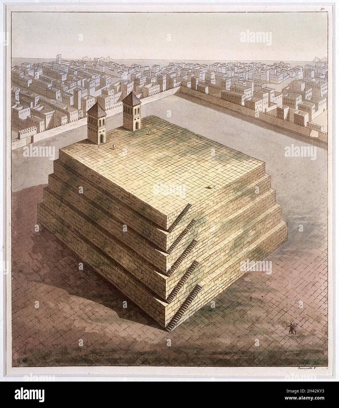 Mexico: reconstruction of the teocal (Aztec pyramidal temple) of ...