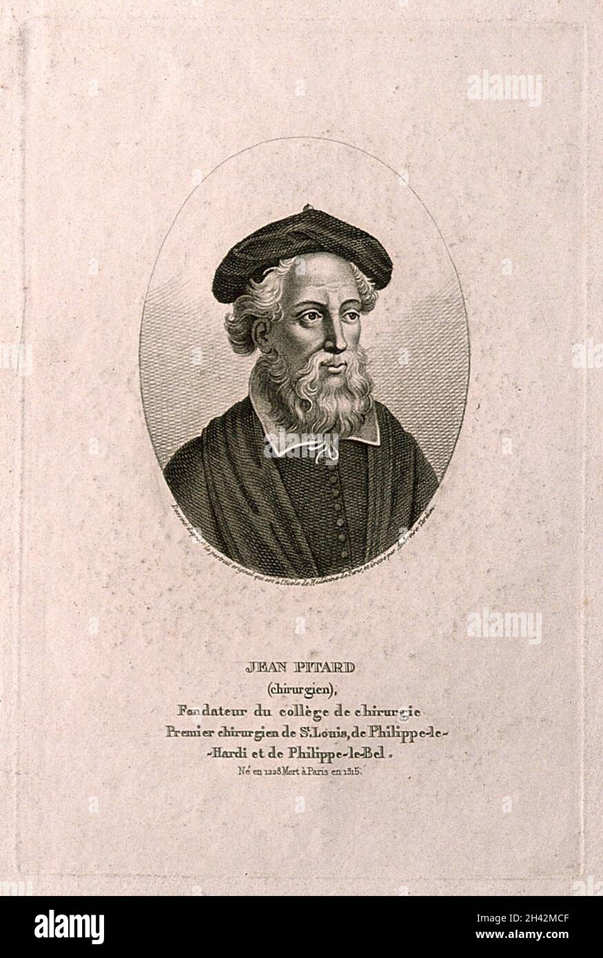Jean Pitard. Stipple engraving by A. Tardieu after A. Humblot Stock ...