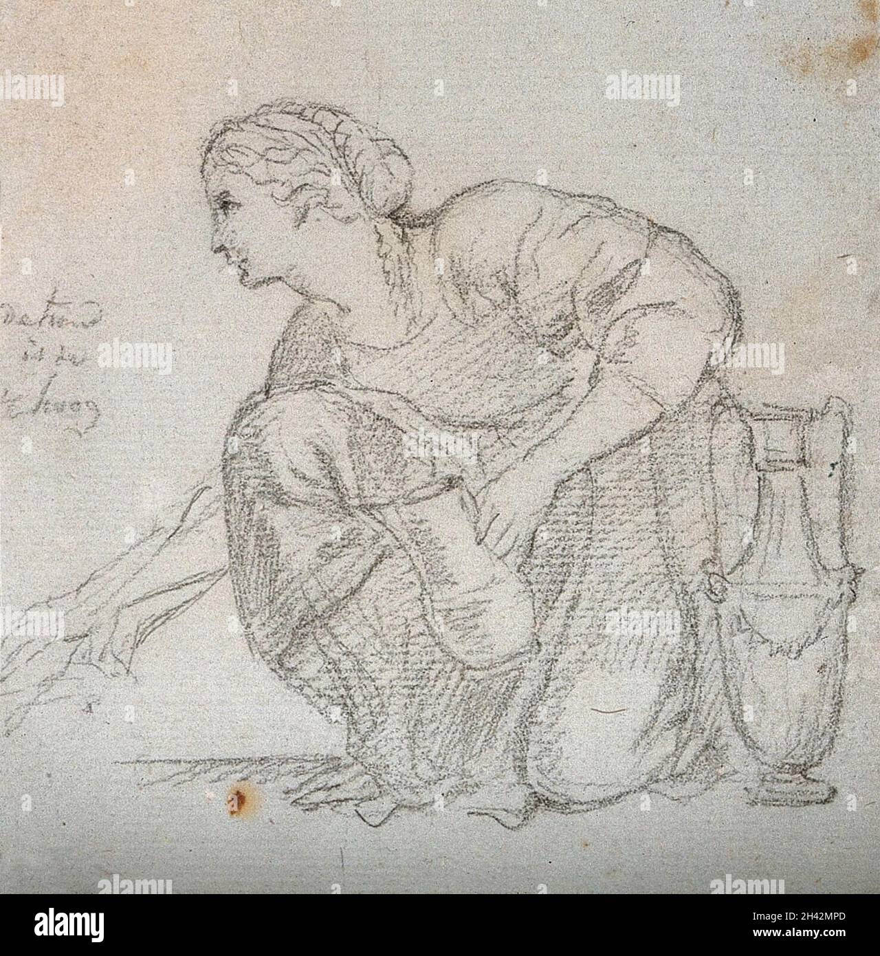 Woman Kneeling Drawing