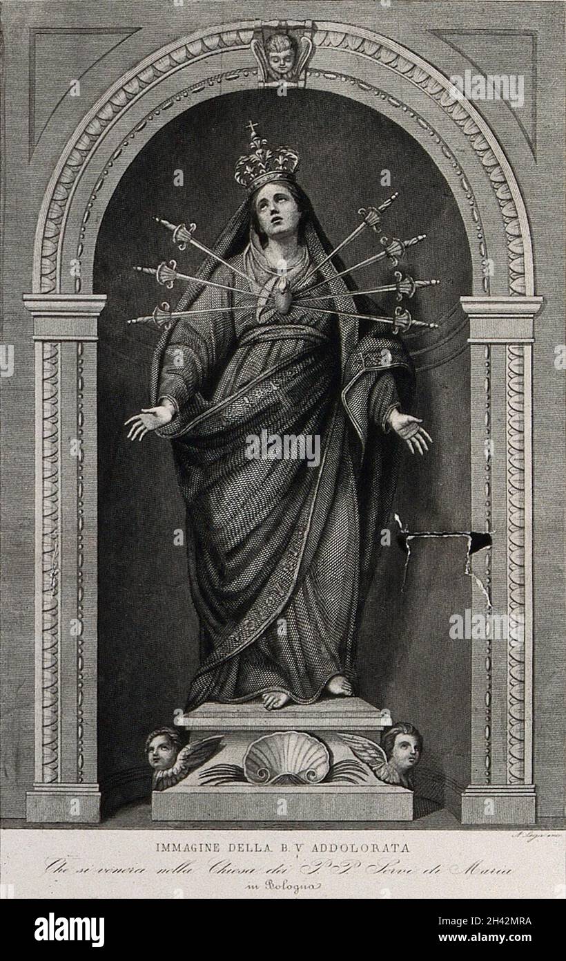 Saint Mary (the Blessed Virgin). Engraving by A. Lega Stock Photo - Alamy