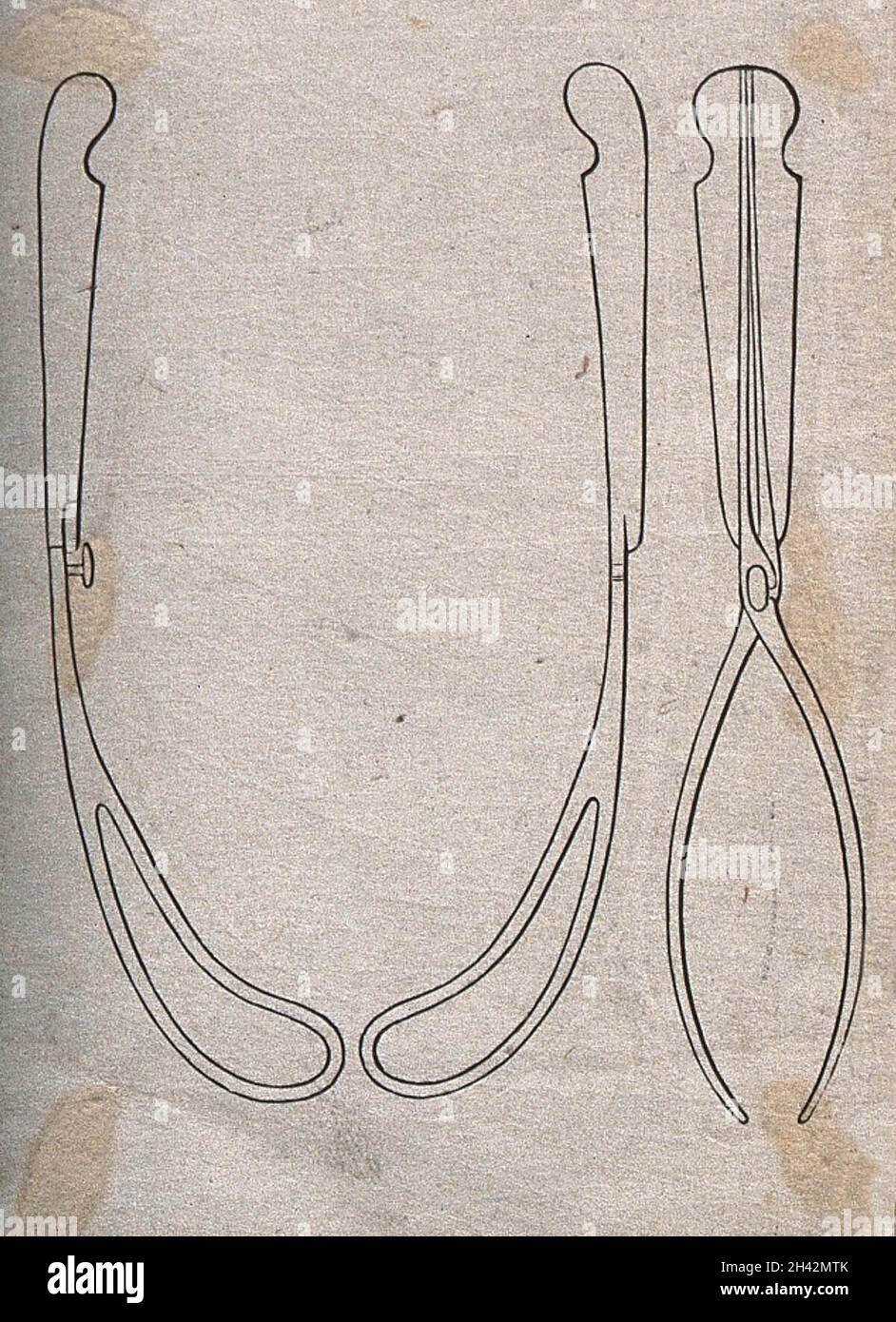 Surgical instruments: two figures, including one of forceps. Line ...