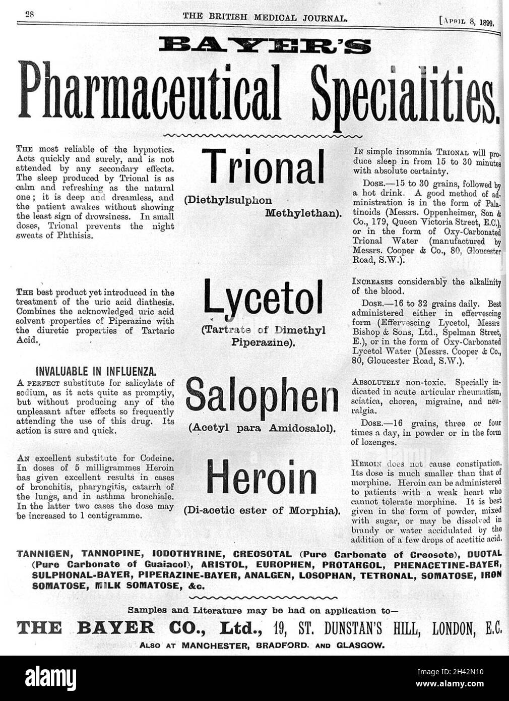 Bayer pharmaceutical advertisement hi-res stock photography and images ...