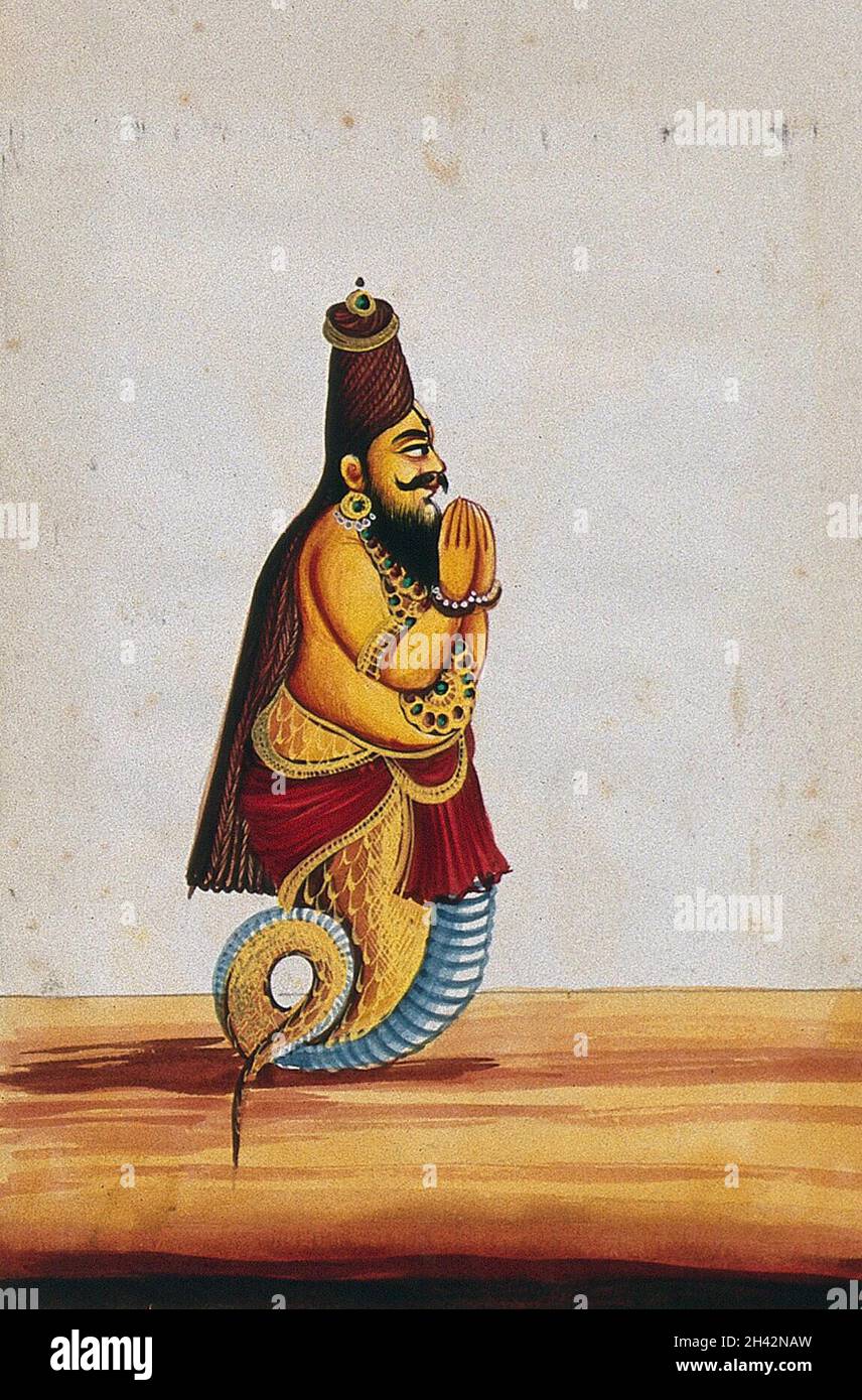 A person of high rank with the head and upper body of a man and a tail ...