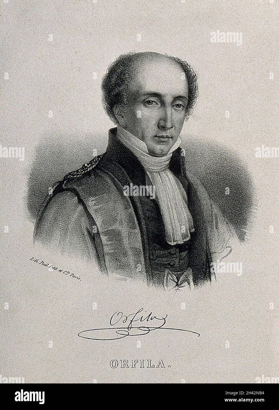 Pierre Matthieu Joseph Bonaventure Orfila. Lithograph Stock Photo - Alamy