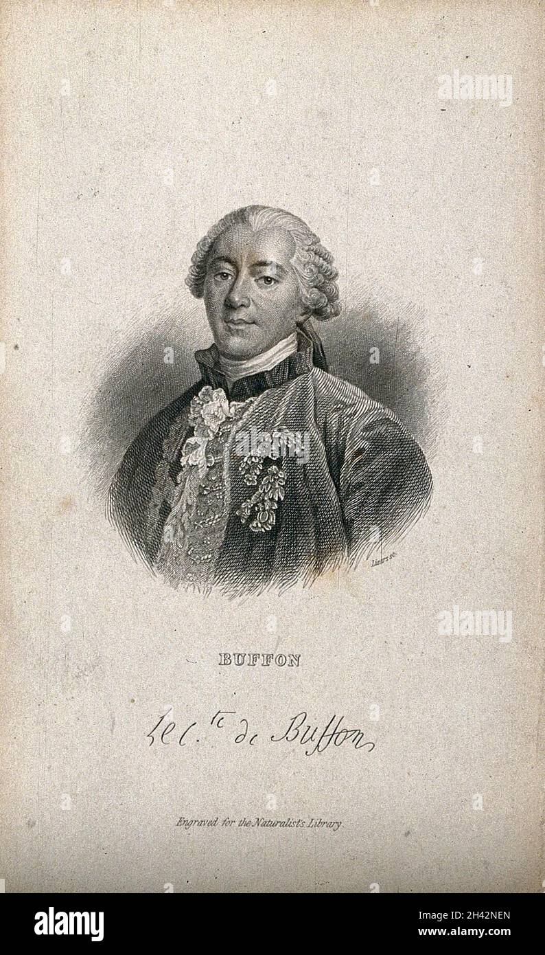 Georges Louis Leclerc, Comte de Buffon. Line engraving by W. H. Lizars ...