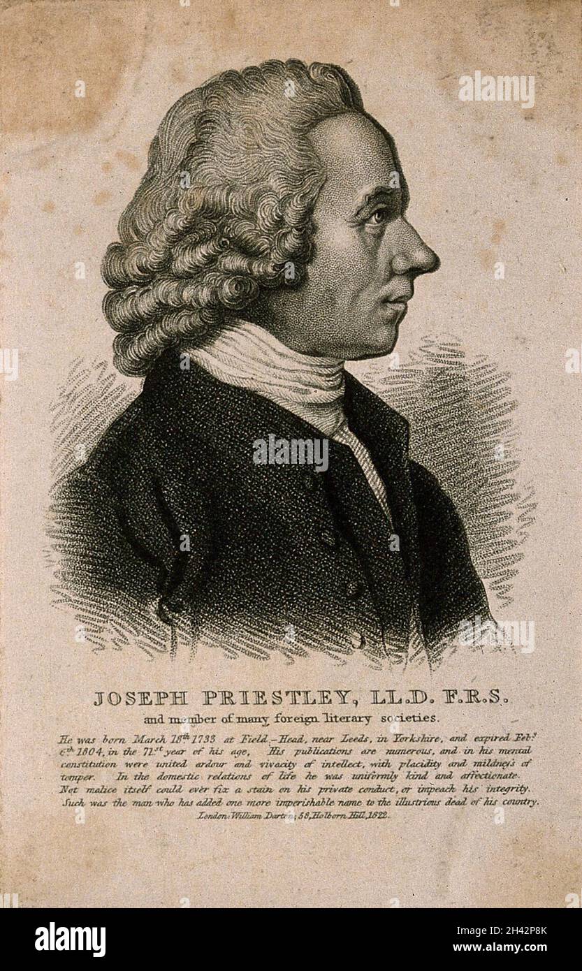 Joseph Priestley. Stipple engraving, 1822 Stock Photo - Alamy