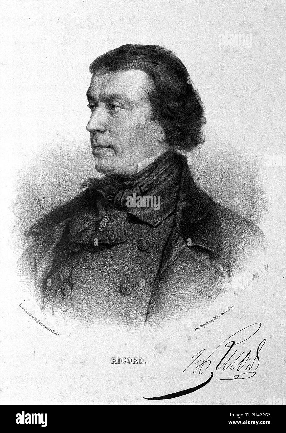 Philippe Ricord. Lithograph by L. Valentin Stock Photo - Alamy