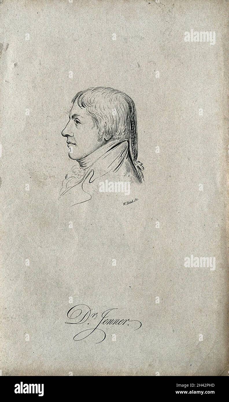 Edward Jenner. Line engraving by W. Read Stock Photo - Alamy
