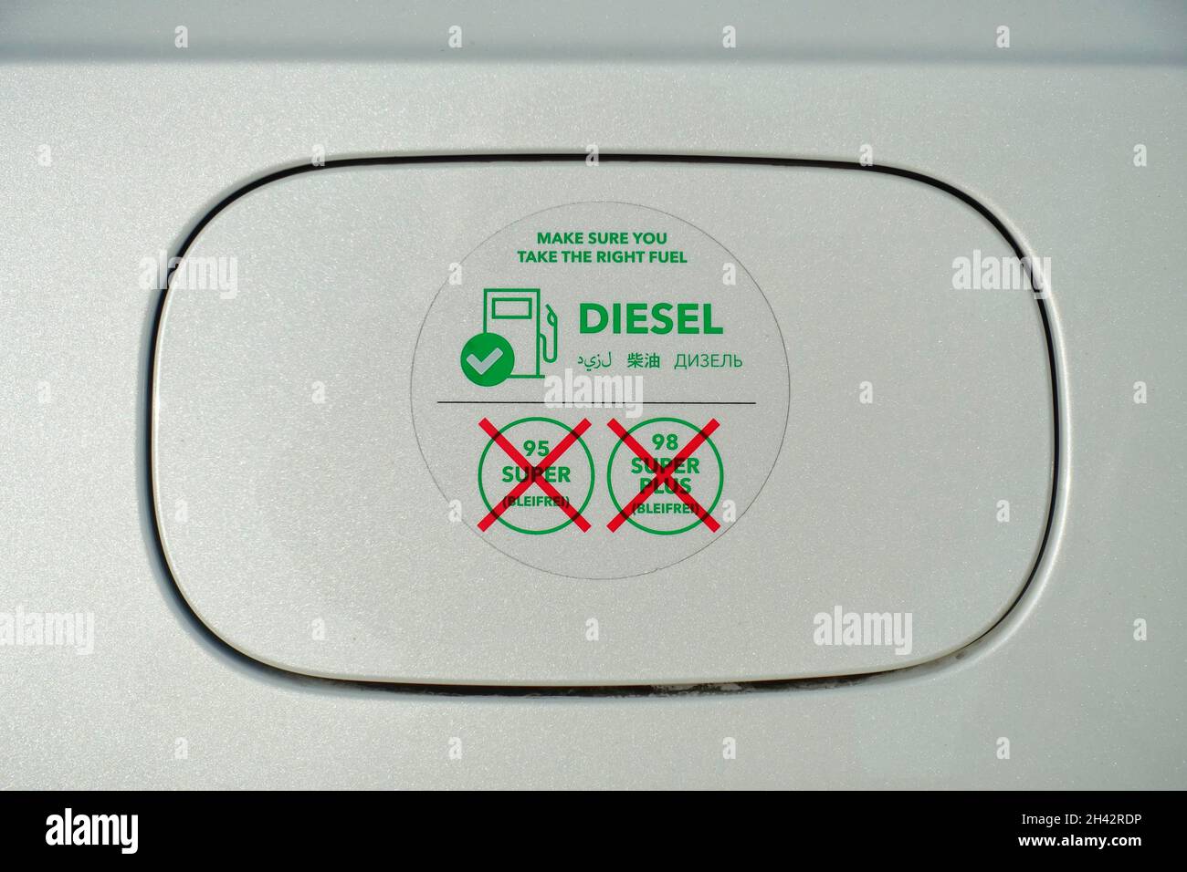 Fuel cap sticker hi-res stock photography and images - Alamy