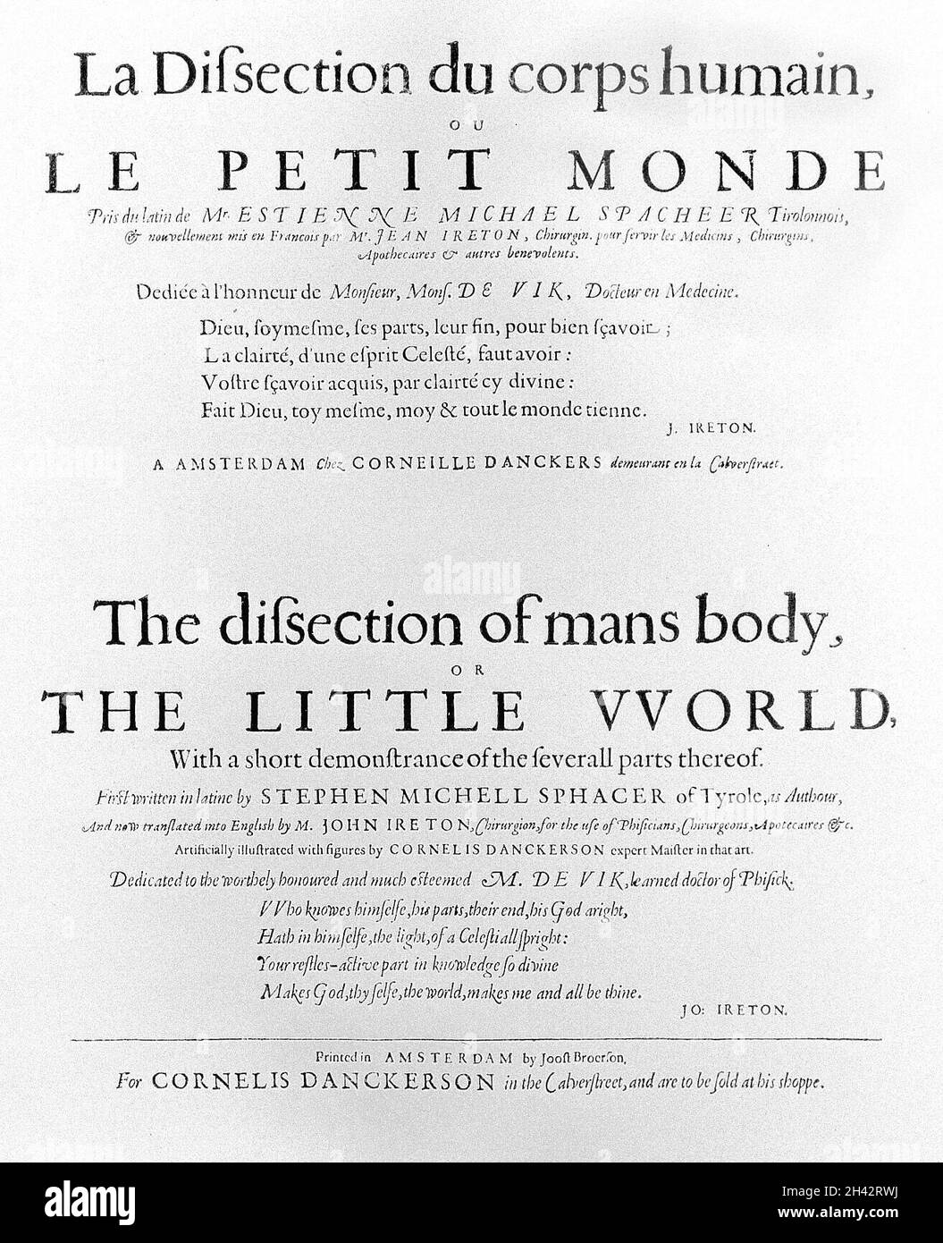 Dissection du corps humain, Remmelin, c.1640 Stock Photo - Alamy