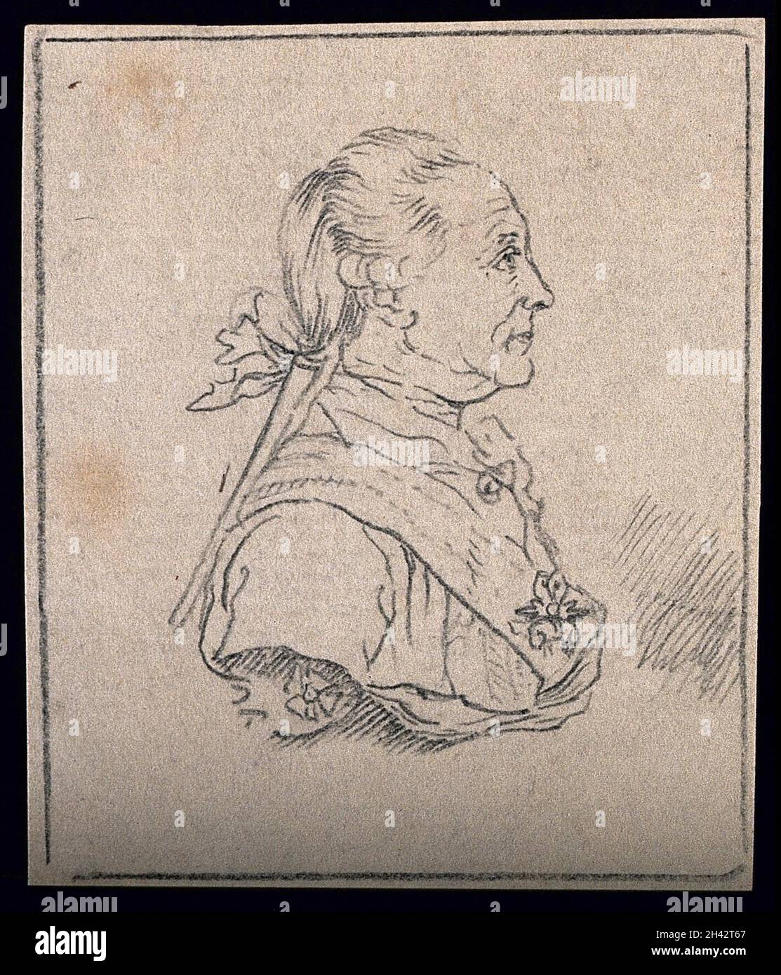 A valiant and resolute man (as described by Lavater): profile. Drawing ...