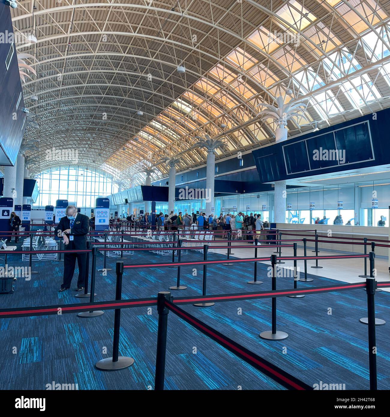 Cape Canaveral, FL USA - October 10, 2021: Guests checking in at the ...